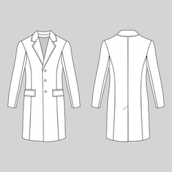 Mans coat outlined template front back view Vector Image