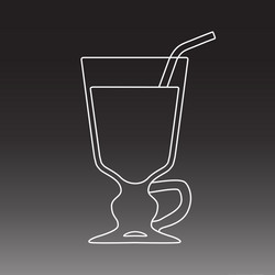Cocktail glass line art design on dark background Vector Image