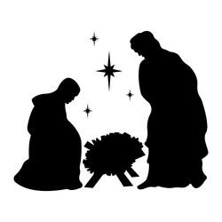 Nativity Scene - Jesus, Mary, Joseph Royalty Free Vector