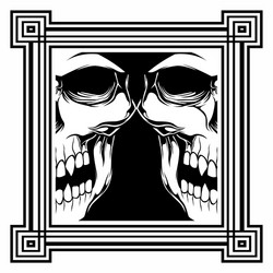 Skull head hand drawingisolatedeasy to edit Vector Image