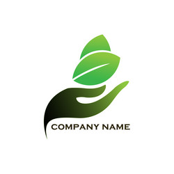 Hand circle design logo Royalty Free Vector Image