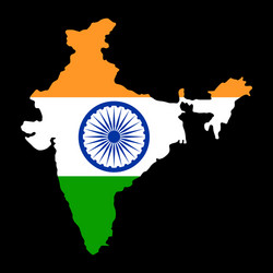 Karnataka map with indian national flag Royalty Free Vector