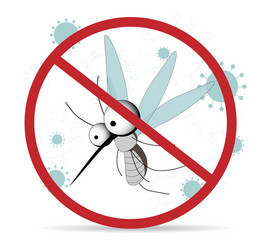 Funny mosquito prohibition sign stop insects Vector Image