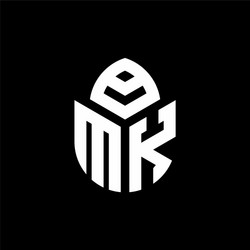 Mk monogram logo with sharped shape design Vector Image