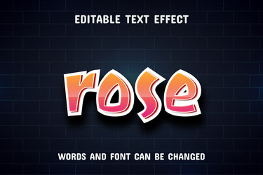 Rose text effect editable Royalty Free Vector Image
