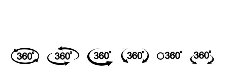 360 degrees view related sign set isolated Vector Image