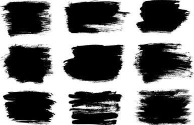 Set of hand drawn brush strokes and stains Vector Image