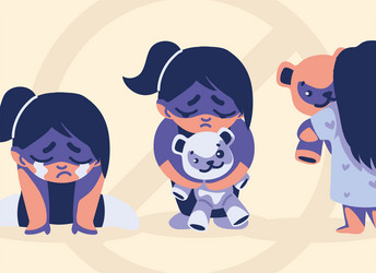Set of girl child abuse Royalty Free Vector Image