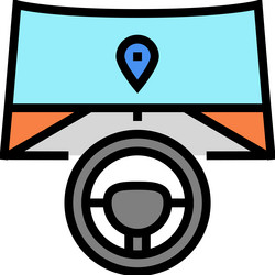Racing simulator cockpit color icon Royalty Free Vector