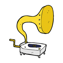 Comic cartoon phonograph Royalty Free Vector Image