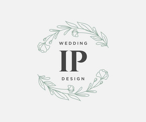 Ip initials letter wedding monogram logos Vector Image