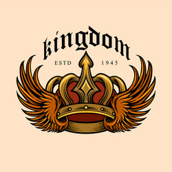 Gold crown and king in mantle magic kingdom Vector Image