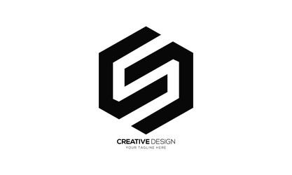 Letter s negative space with left and right arrow Vector Image