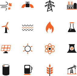 Power generation icon set Royalty Free Vector Image