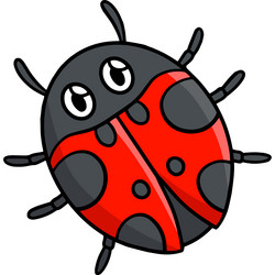 Spring ladybug cartoon colored clipart Royalty Free Vector