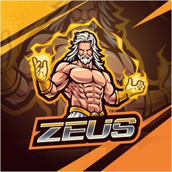 Zeus Lightning Esports Logo Royalty Free Vector Image