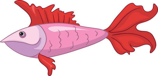 Cute red fish cartoon Royalty Free Vector Image