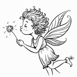 Fairy tale line art for coloring book Royalty Free Vector
