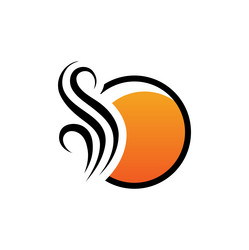 Heat wave symbol logo icon Royalty Free Vector Image