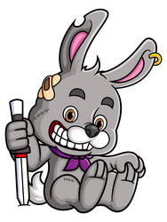 Angry rabbit holding axe Royalty Free Vector Image