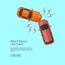 Car crash accident top view isolated Royalty Free Vector