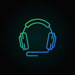 Colorful headphones line icon or logo Royalty Free Vector