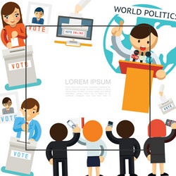 Election voting icons set in flat style Royalty Free Vector