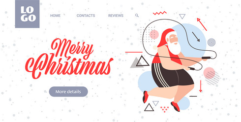 Santa claus sportsman exercise ball flat Vector Image