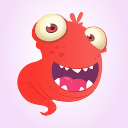 Scared cartoon flying monster blob Royalty Free Vector Image