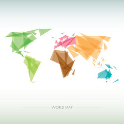 Colored world map triangle design Royalty Free Vector Image