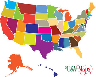 Map of the united states america usa divided Vector Image