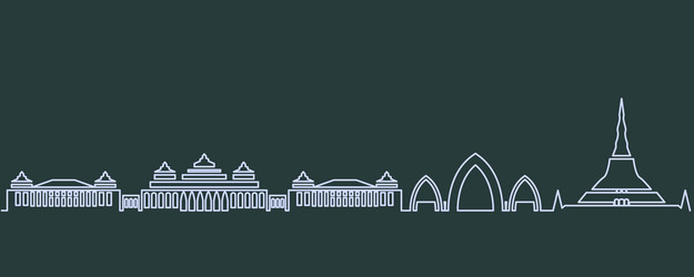 Naypyidaw dark line simple minimalist skyline Vector Image