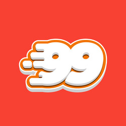 Number 99 3d speed modern icon Royalty Free Vector Image