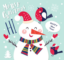 Couple snowmen Royalty Free Vector Image - VectorStock