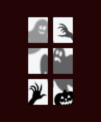 Silhouette of window and tree branches gobo mask Vector Image