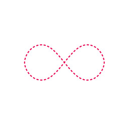 Infinity symbol simple icon dashed line dotted Vector Image