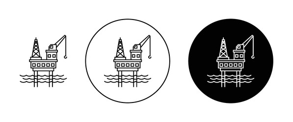 Oil platform icon set offshore rig Royalty Free Vector Image
