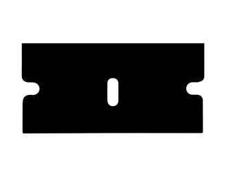 Razor blade silhouette on a white isolated Vector Image