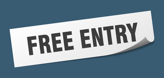 Free entry sticker free entry label Royalty Free Vector