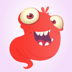 Scared cartoon flying monster blob Royalty Free Vector Image
