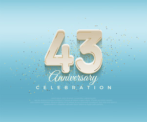Gold number 43rd anniversary premium design Vector Image