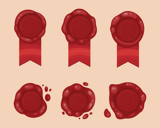 Red stamp ribbons isolated Royalty Free Vector Image
