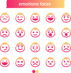 Set of colors icon emotions face Royalty Free Vector Image