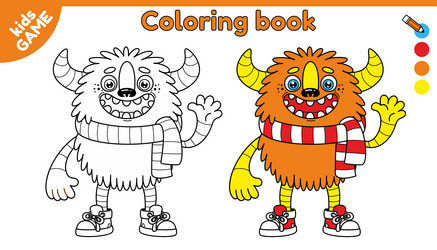 Coloring book cartoon monster-6 Royalty Free Vector Image