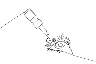 Eye drops artificial tear one line art Royalty Free Vector