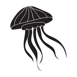 Jelly fish icon in outline style isolated on white
