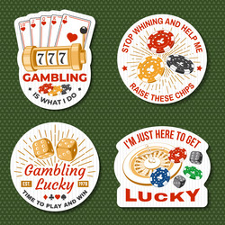 Gambling sticker print logo badge design Vector Image
