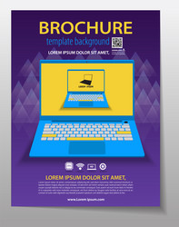 Laptop and technology poster flyer communication Vector Image