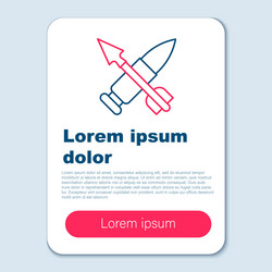 Pop art line crossed bullet with arrow icon Vector Image