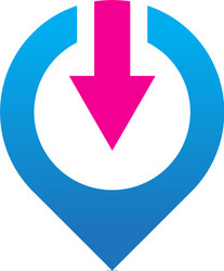 Position pin location technology logo Royalty Free Vector